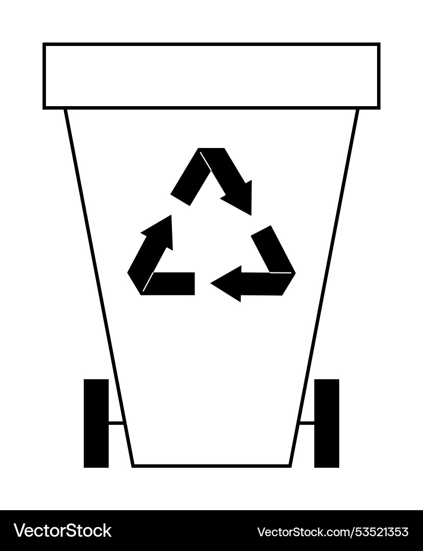 Recycling bin with triangular recycle arrows Vector Image