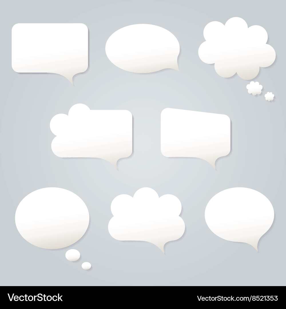 Set of White Speech Bubbles Royalty Free Vector Image