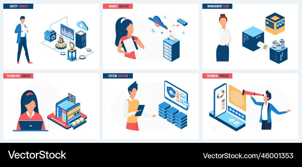 System solutions for market analysis data safety Vector Image