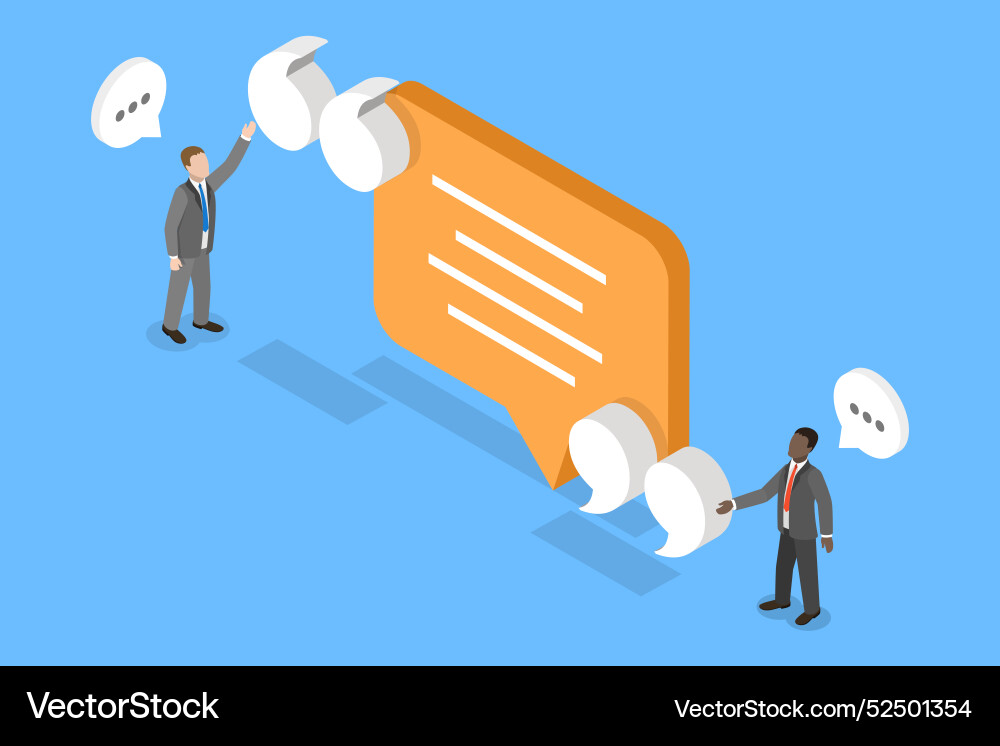 3d isometric flat of quote Royalty Free Vector Image