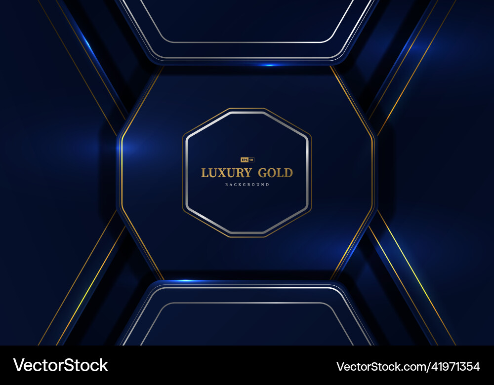 Abstract luxury blue and gold template design Vector Image