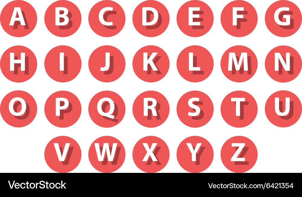 Alphabet Icons - Red Letter Set Royalty Free Vector Image