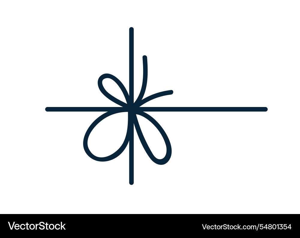 Bow knot from string ribbon decorative adornment Vector Image