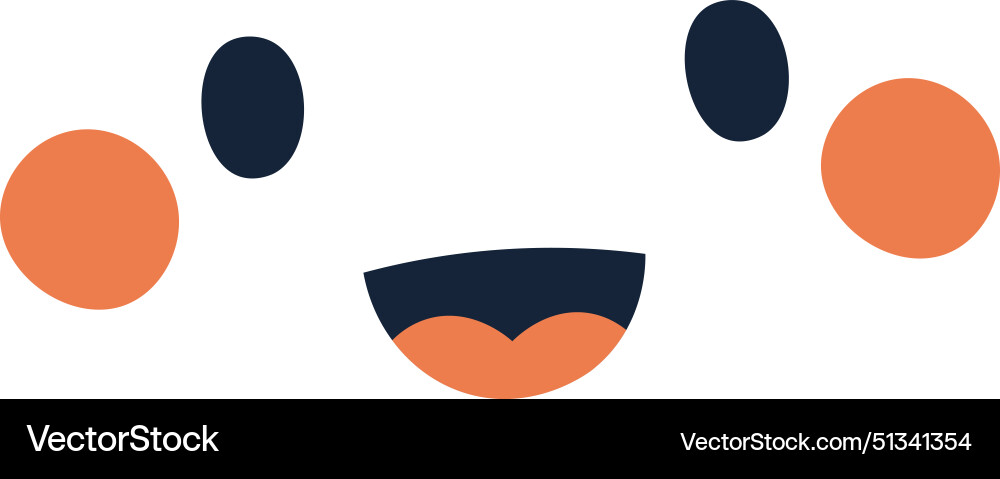 Cartoon character laughing face Royalty Free Vector Image