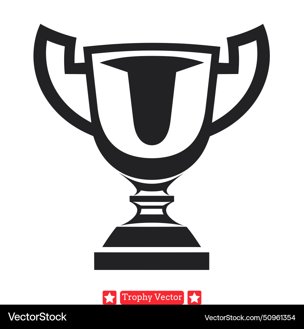 Celebrating success trophy set for winners Vector Image