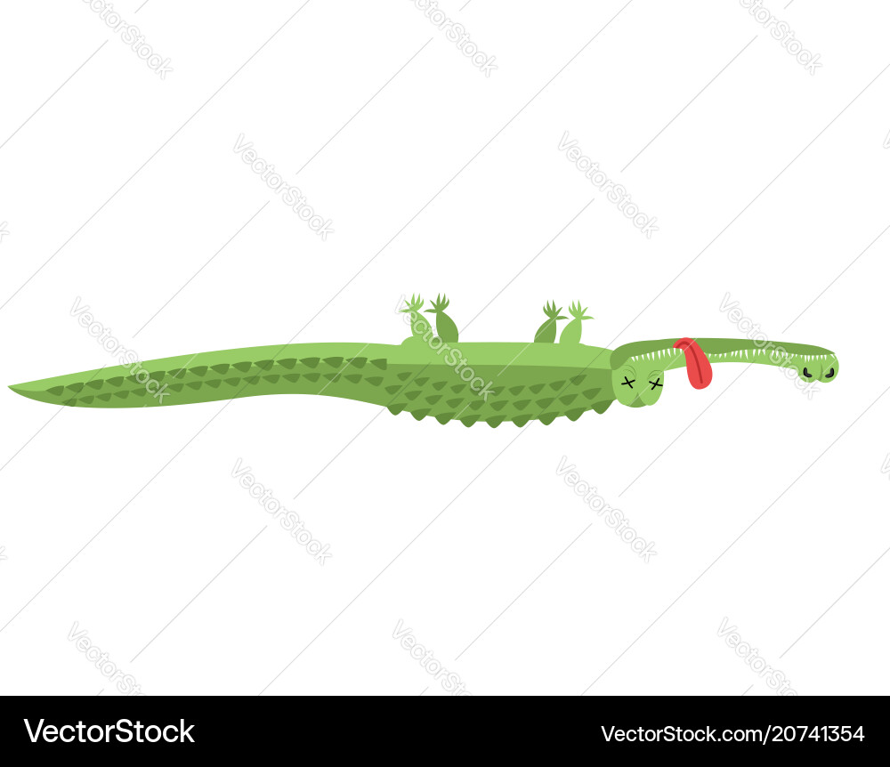 Dead crocodile african alligator deceased corpse Vector Image