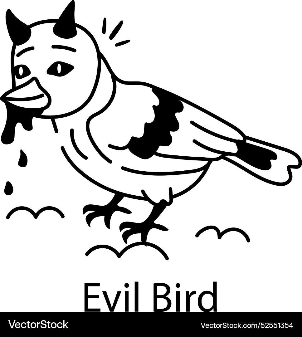 Evil bird Royalty Free Vector Image - VectorStock