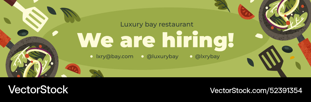Hand drawn chef job linkedin banner Royalty Free Vector