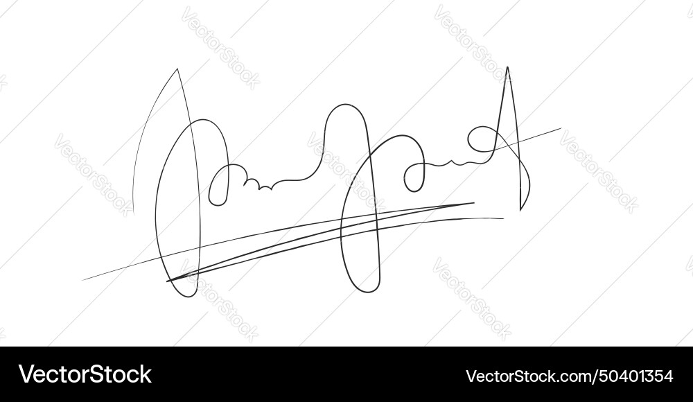 Hand drawn fake autograph sample Royalty Free Vector Image