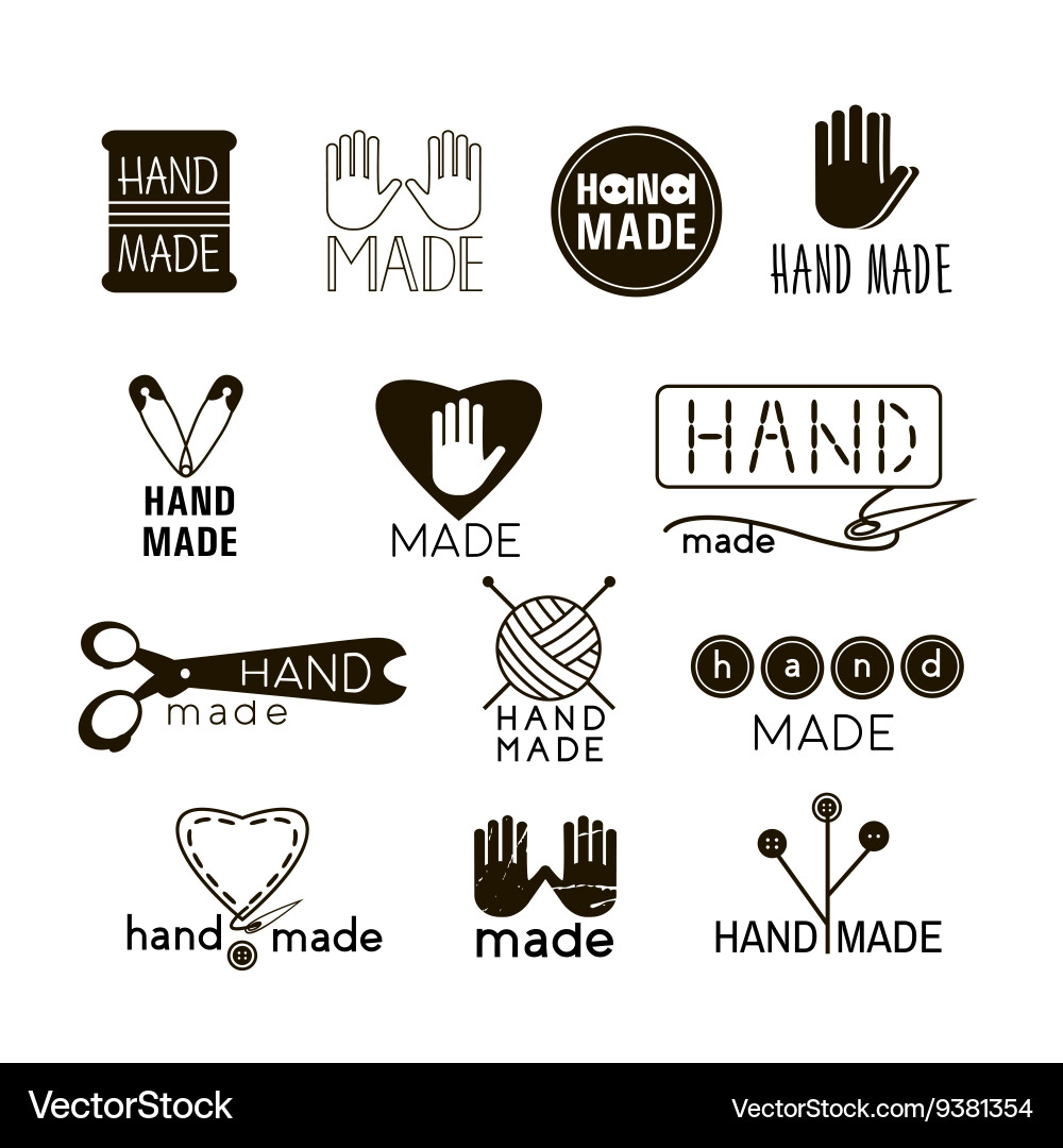 Handmade black and thin line icons Royalty Free Vector Image