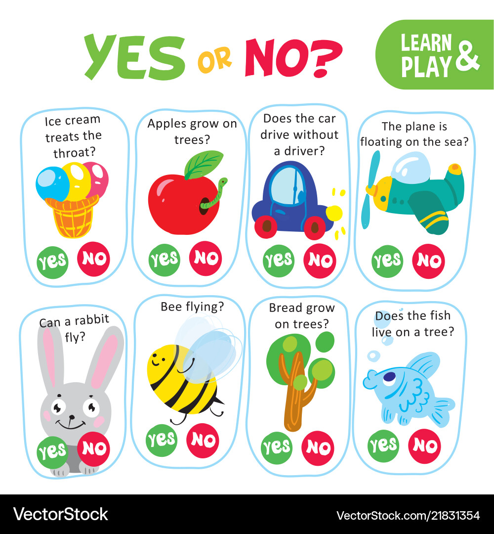 Yes no kids Vector Images & Graphics for Commercial Use | VectorStock