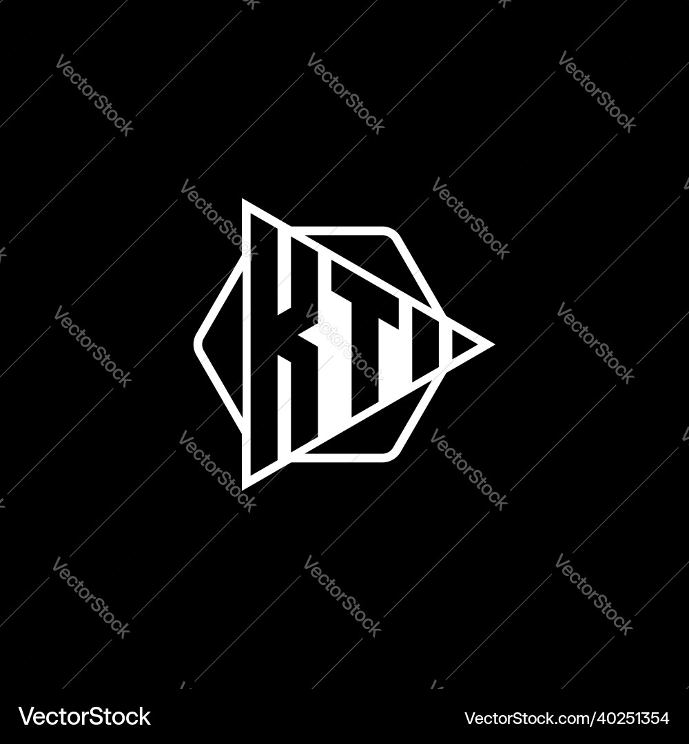 Kt logo monogram triangle play button Royalty Free Vector Kt logo monogram triangle play button Royalty Free Vector