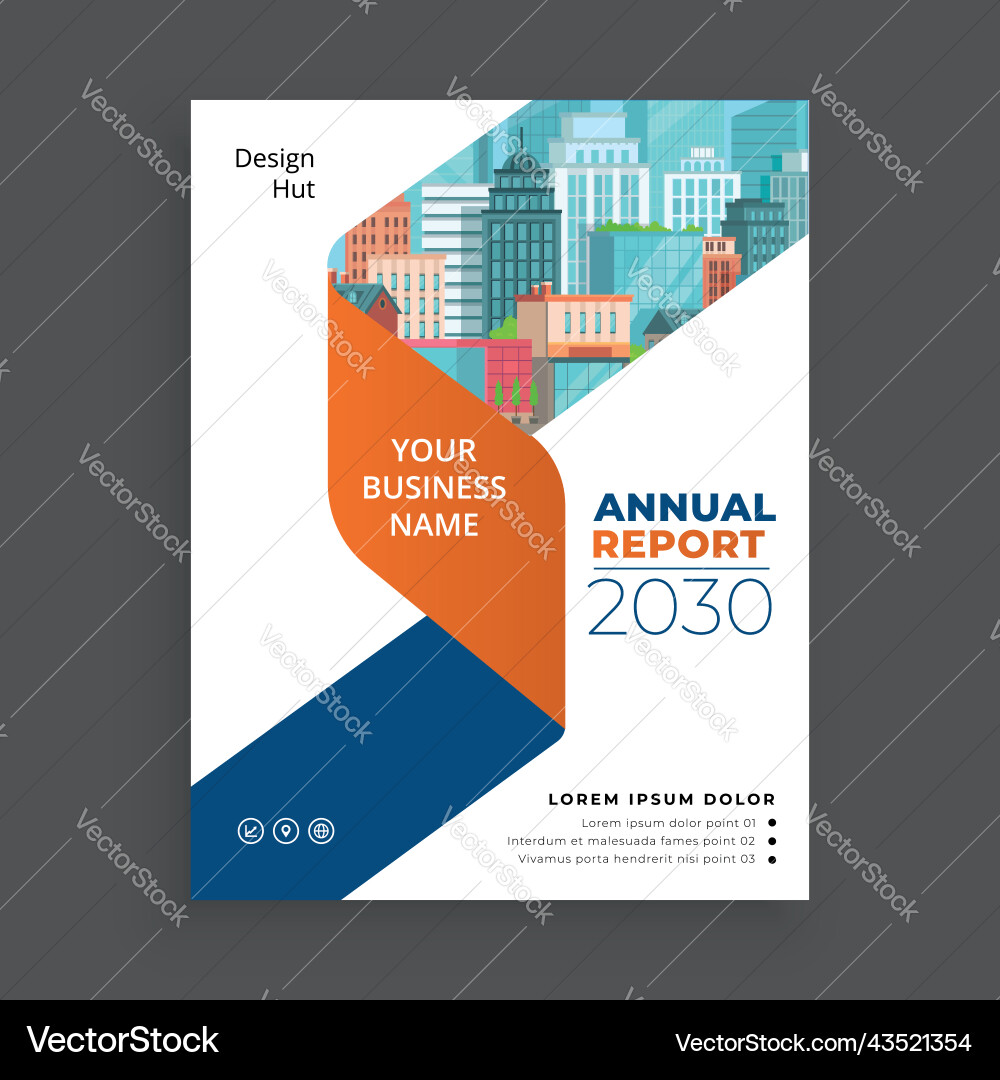 Modern annual report cover page design templates Vector Image