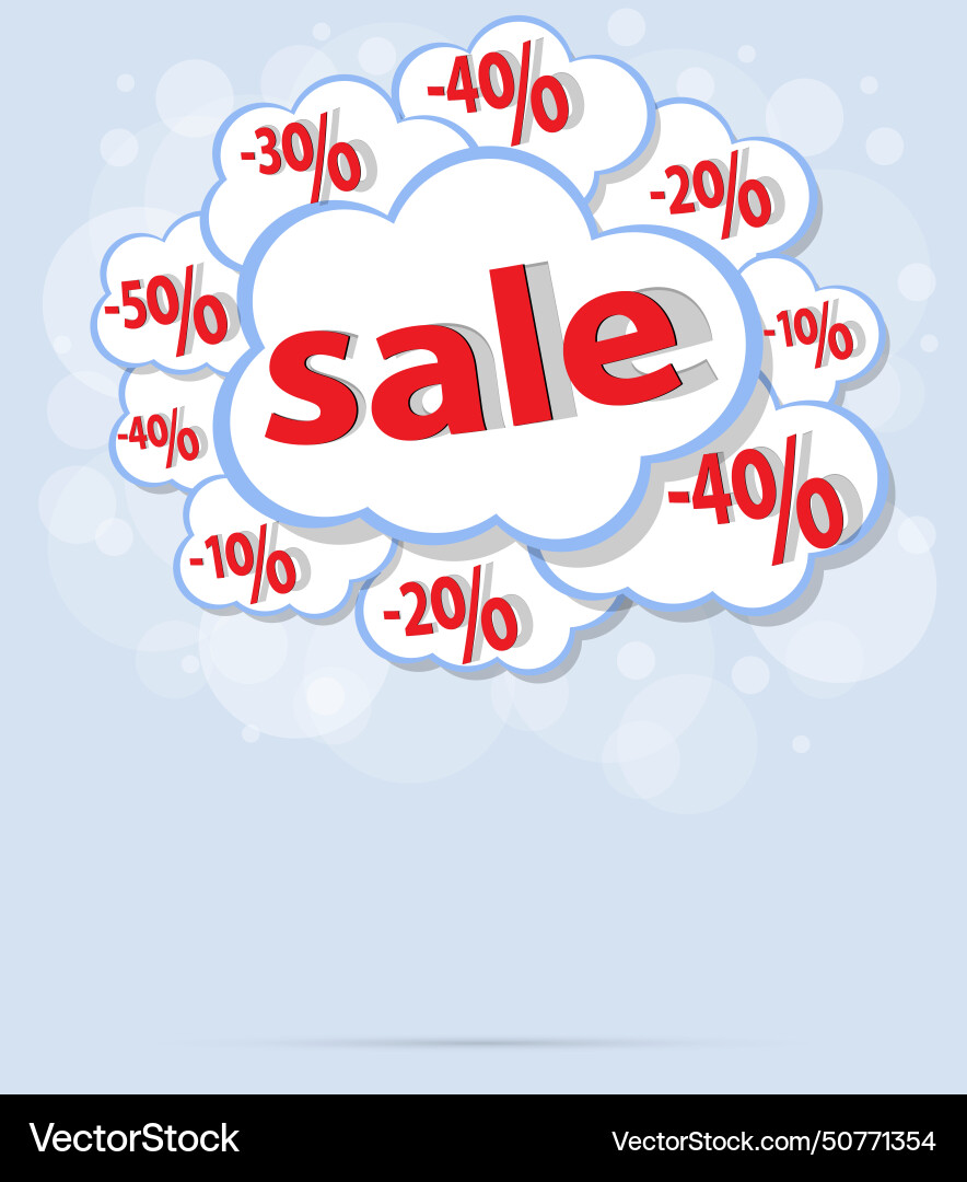 Sale percent cloud format Royalty Free Vector Image