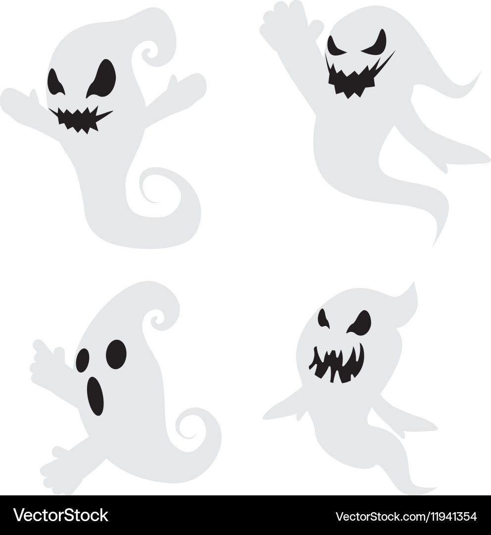 Simple spooky ghosts3 Royalty Free Vector Image