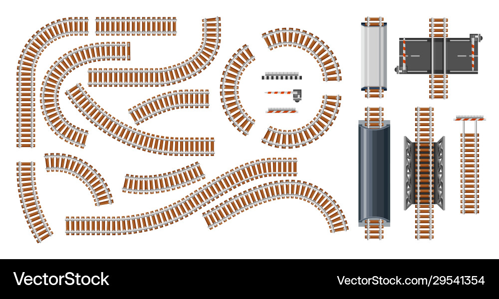 Train rails set railway tracks construction Vector Image