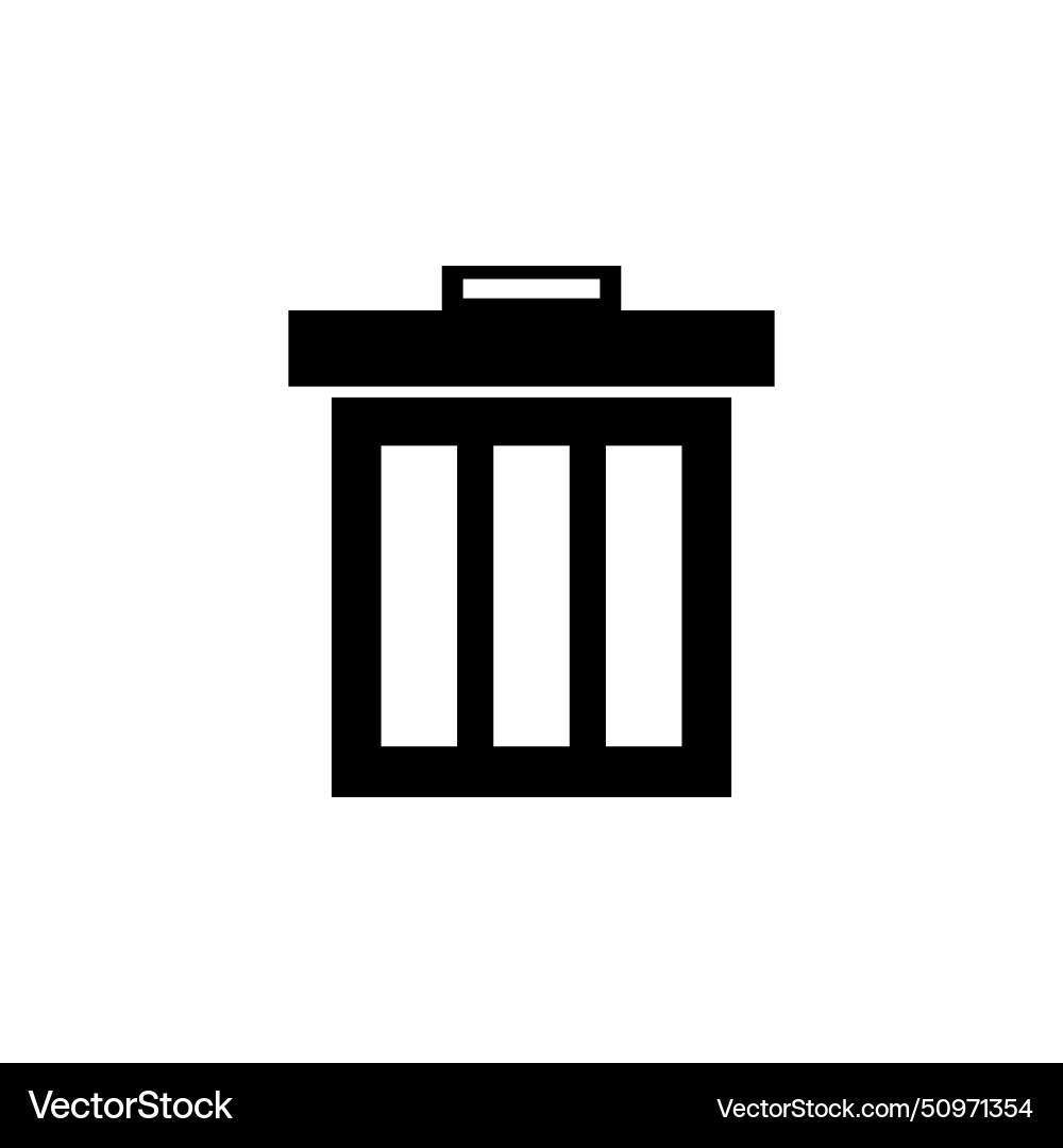 Trash can bin flat icon Royalty Free Vector Image