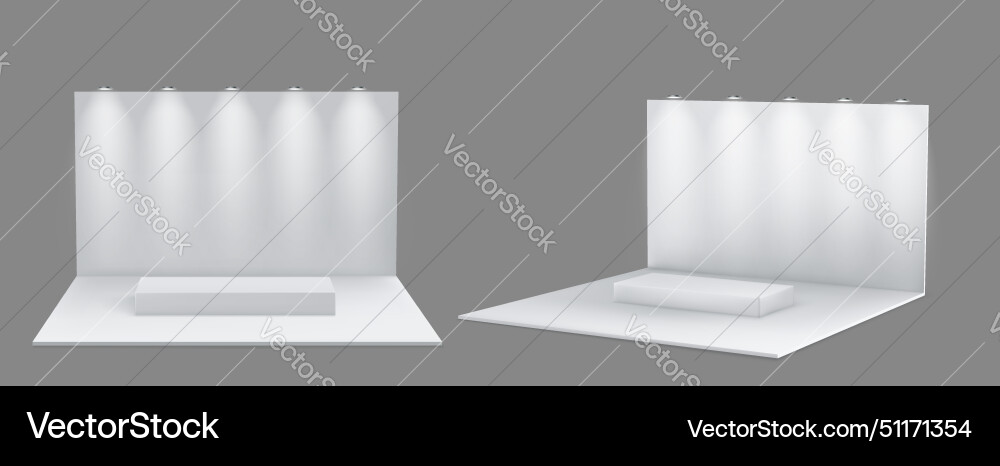 White 3d stand booth wall for trade display design