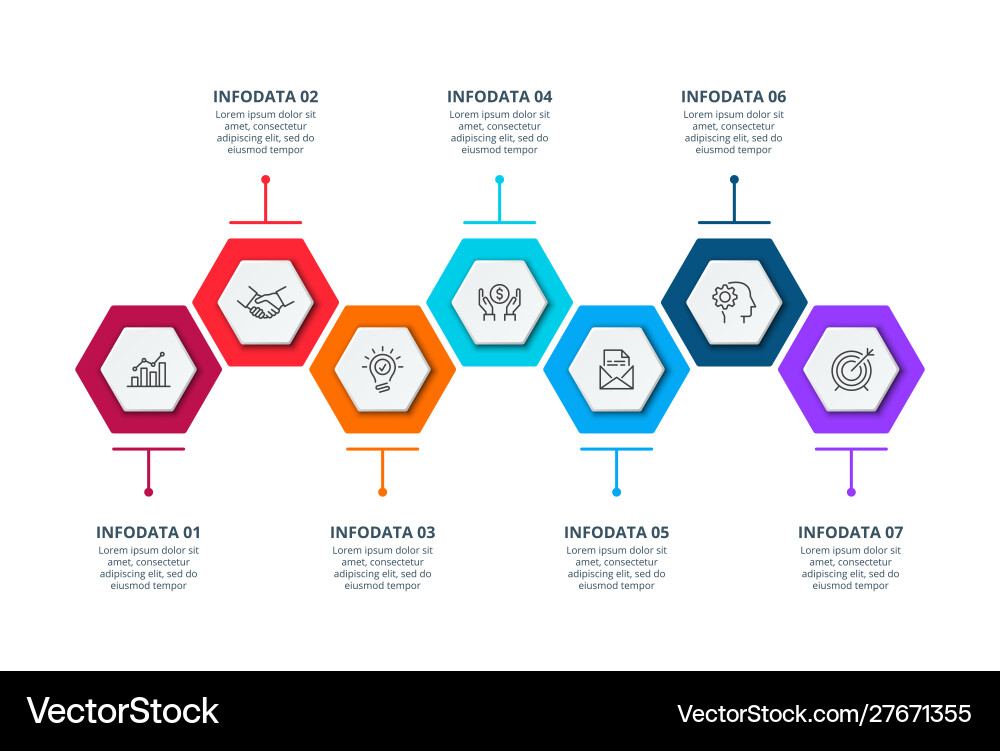 7 Step Infographic Template Royalty Free Vector Image