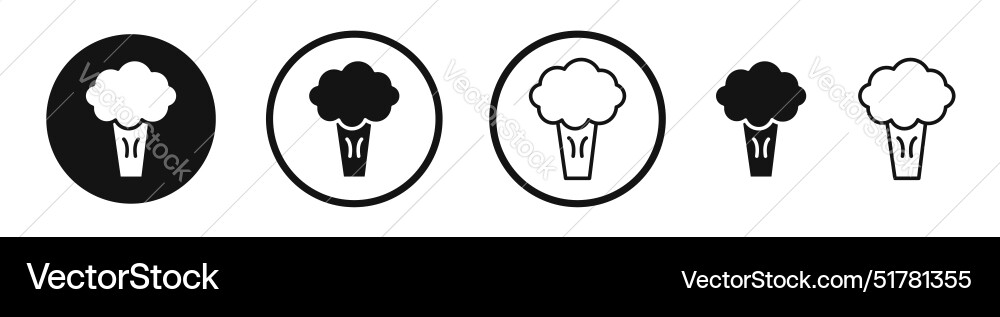 Broccoli icon set vegetable symbol Royalty Free Vector Image