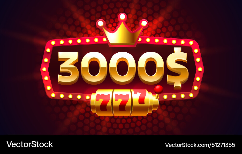 Casino coupon special voucher 3000 dollar check Vector Image