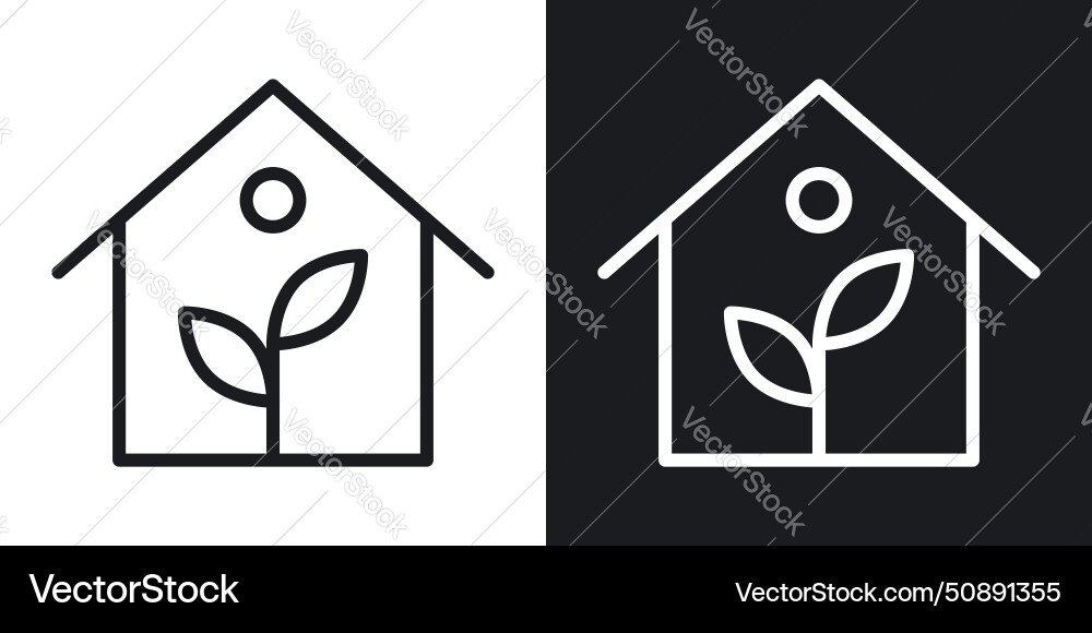 Eco house icon set green energy environment Vector Image