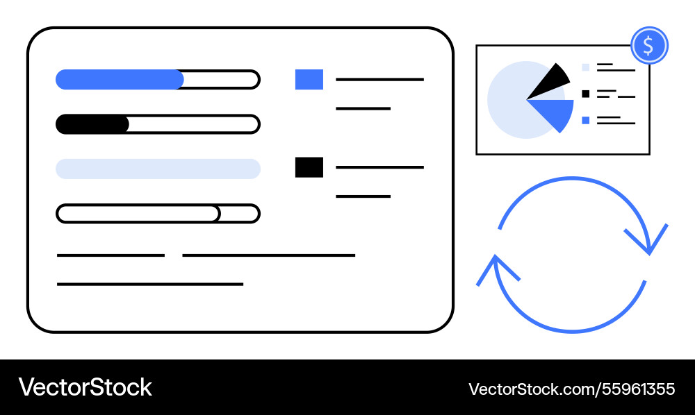 Financial data visualization with progress bars Vector Image