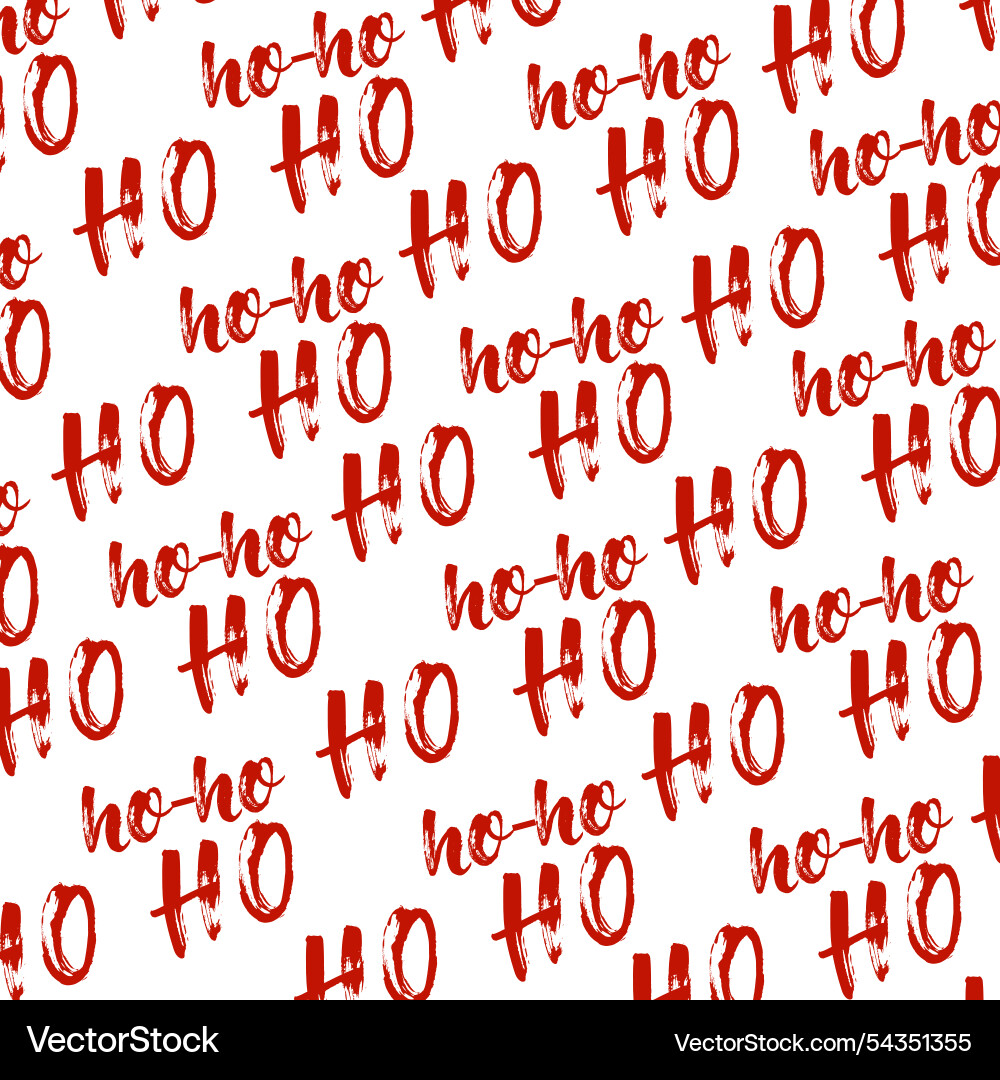 Pattern with ho-ho lettering Royalty Free Vector Image