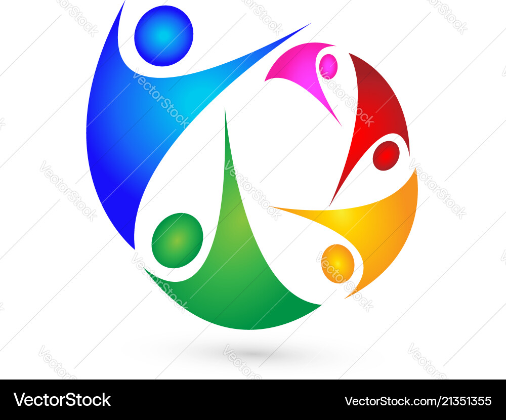 People Team Collaboration Logo Royalty Free Vector Image