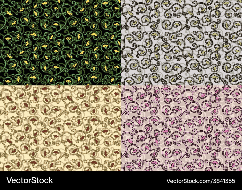Set of textures with an ornate flower Royalty Free Vector