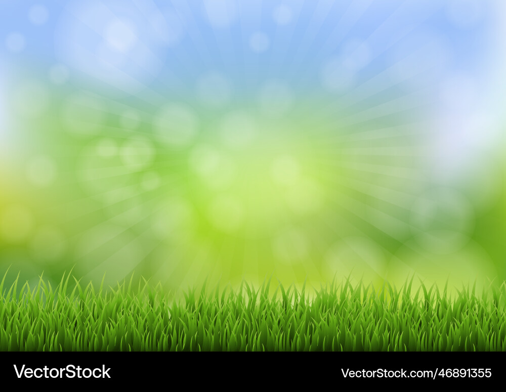 Spring poster with grass background Royalty Free Vector