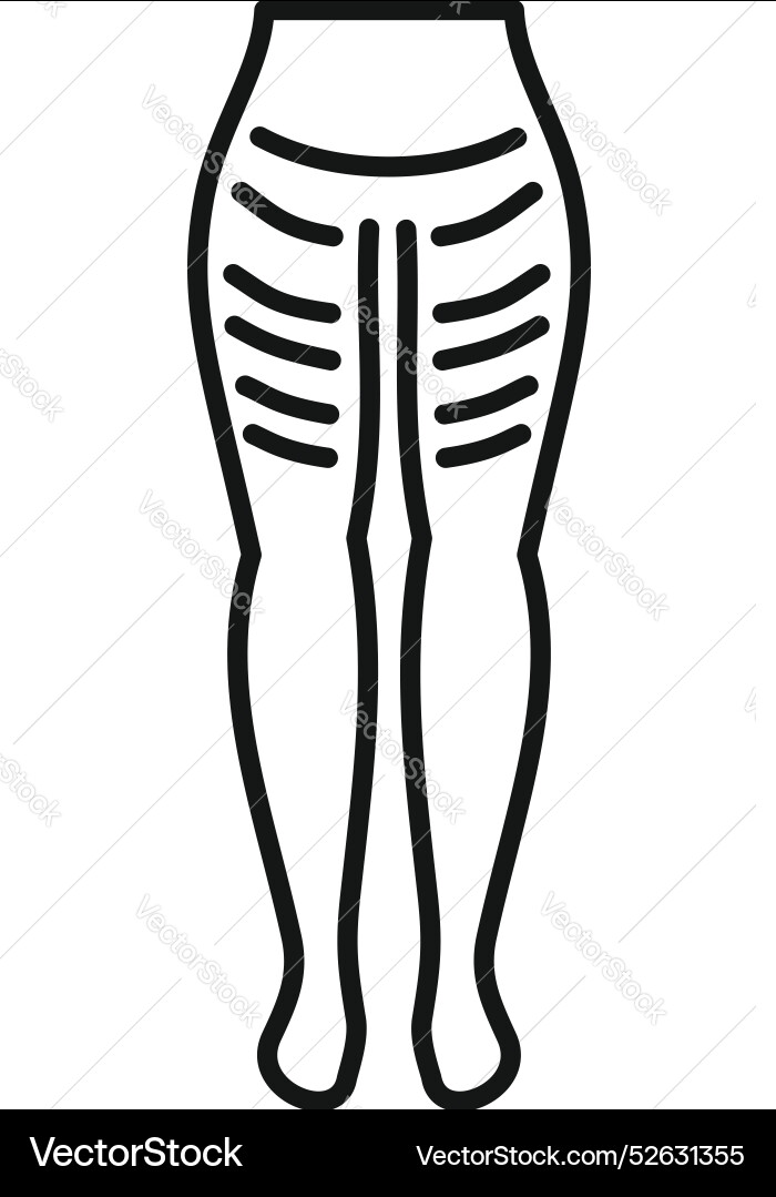 Woman showing stretch marks on her thighs line Vector Image
