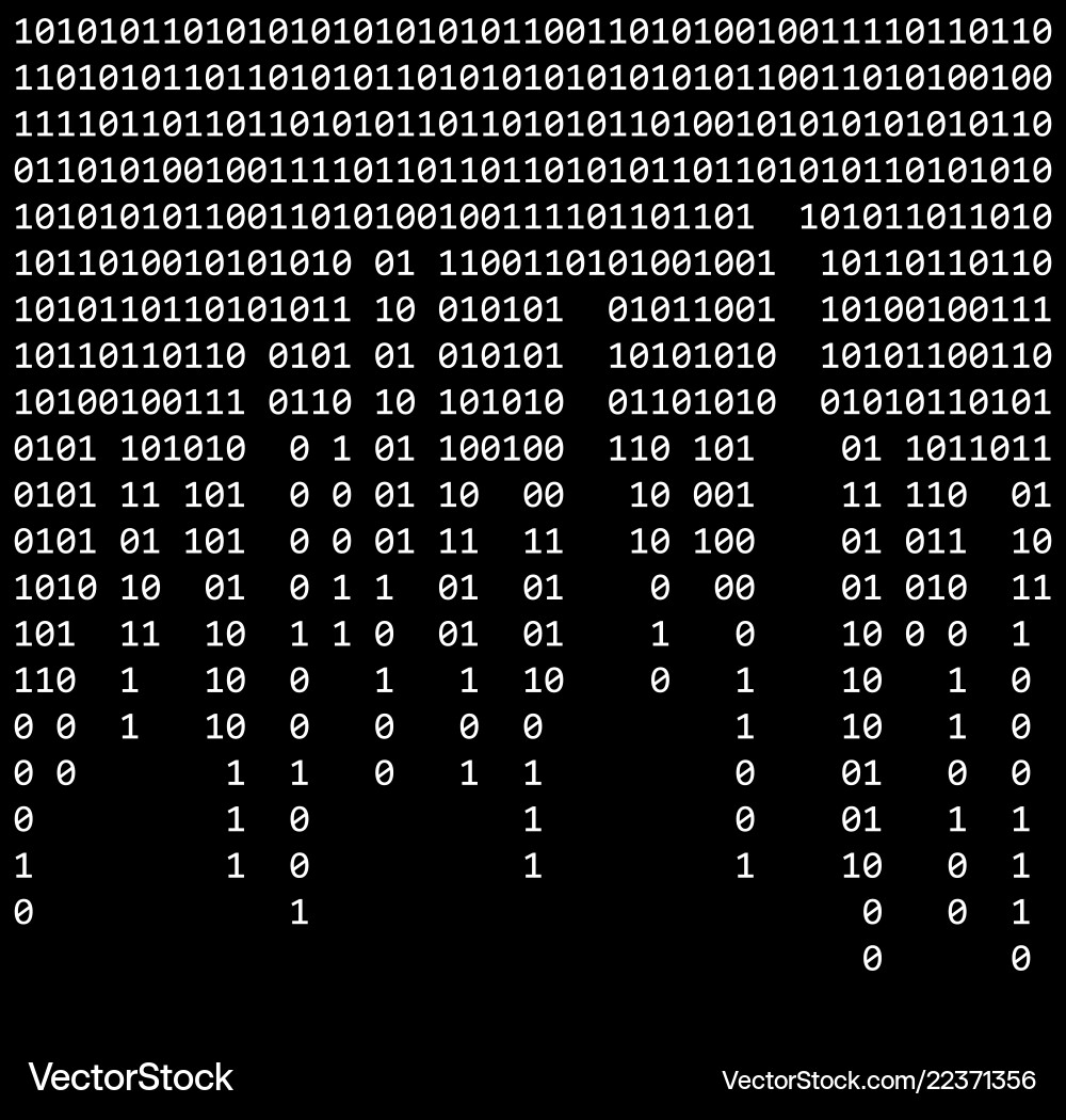 Binary code zero one matrix black background Vector Image