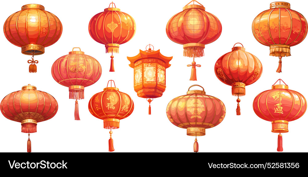 Chinese lantern asian traditional Royalty Free Vector Image