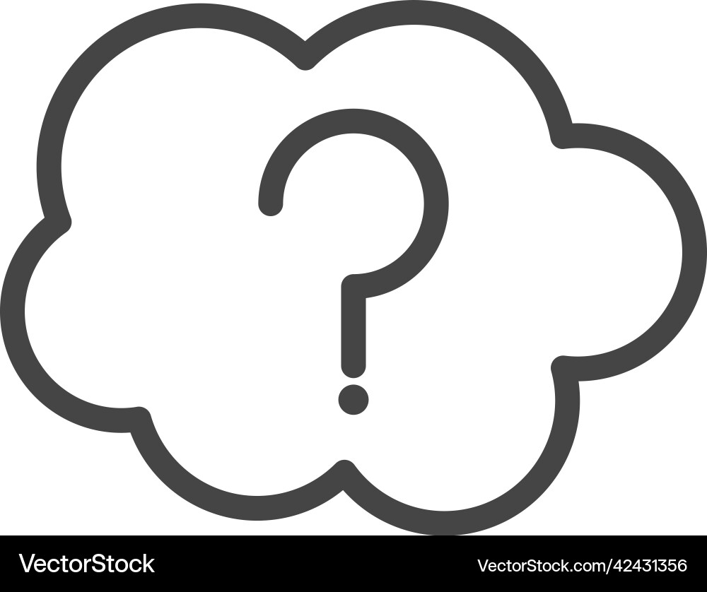 Cloud with question mark Royalty Free Vector Image