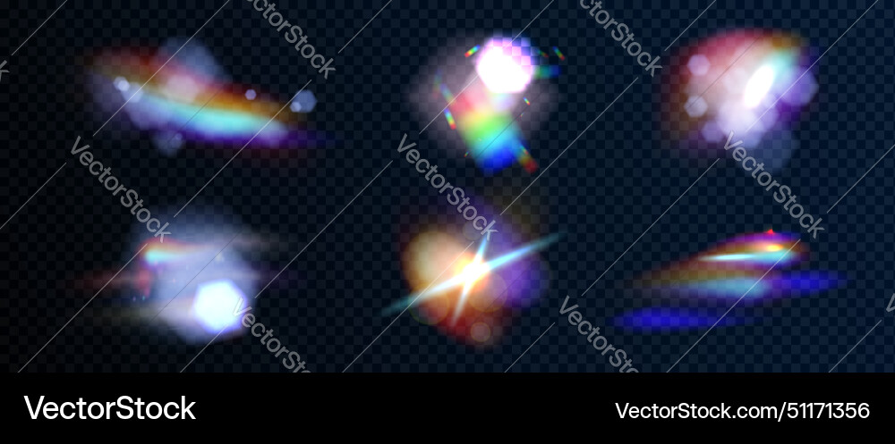 Diamond flare light elements with overlay effect Vector Image