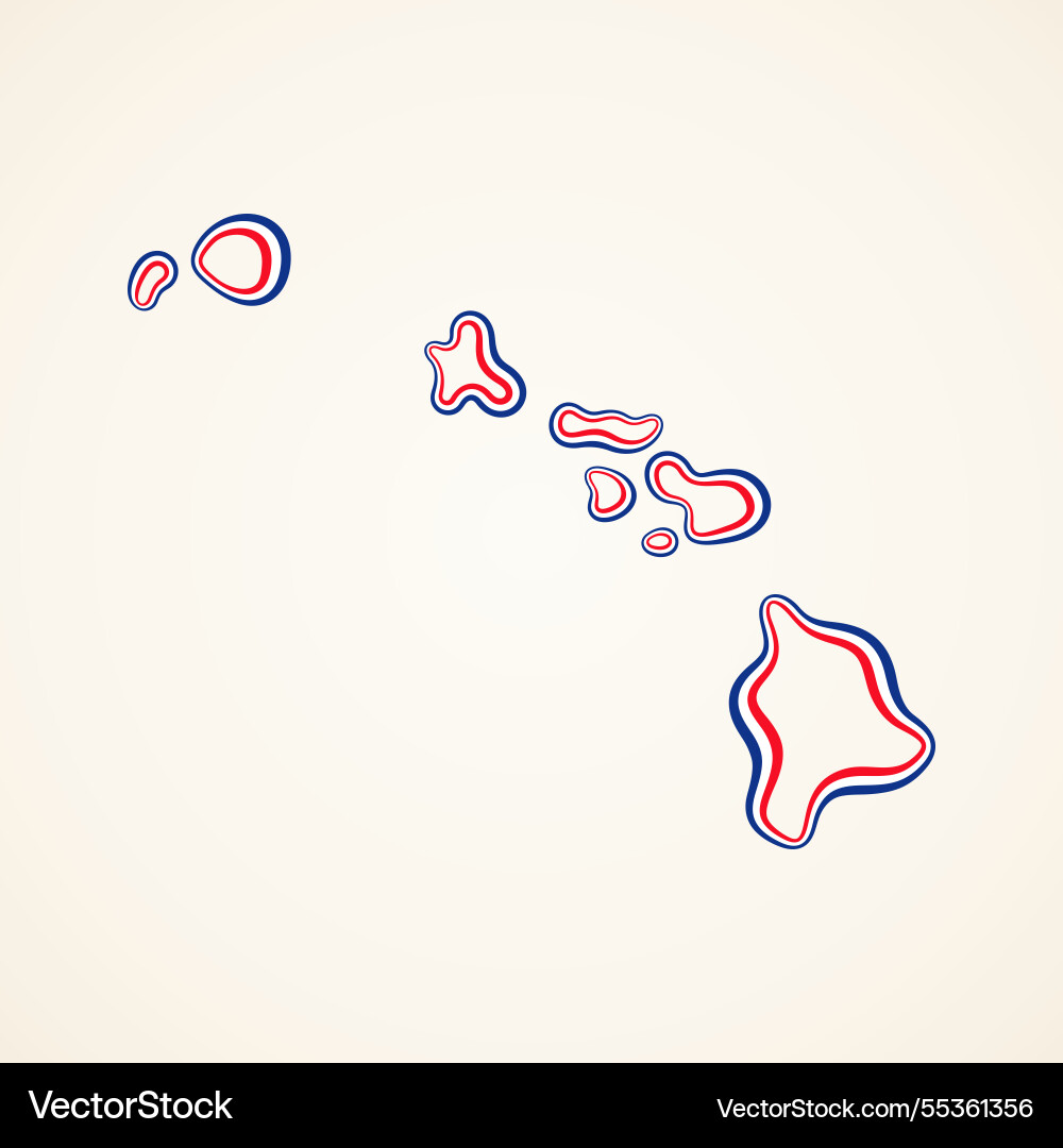 Hawaii - outline map Royalty Free Vector Image