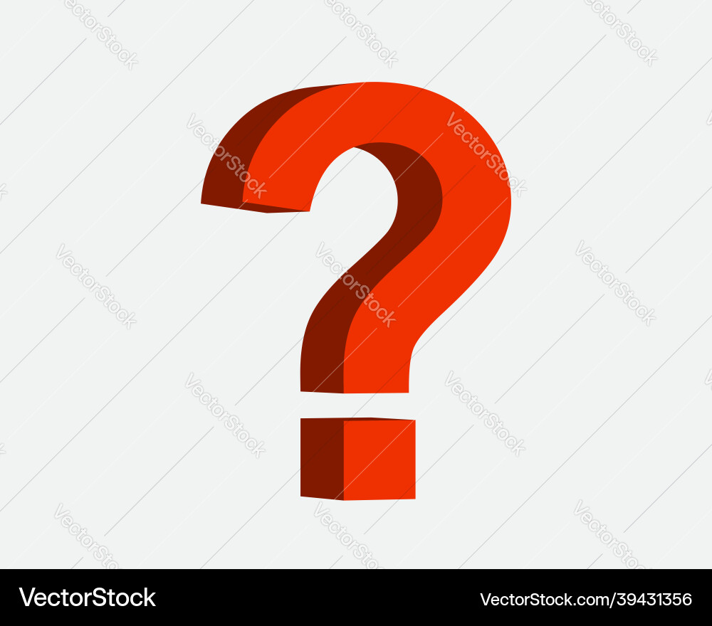 Large question mark searching for answer Vector Image