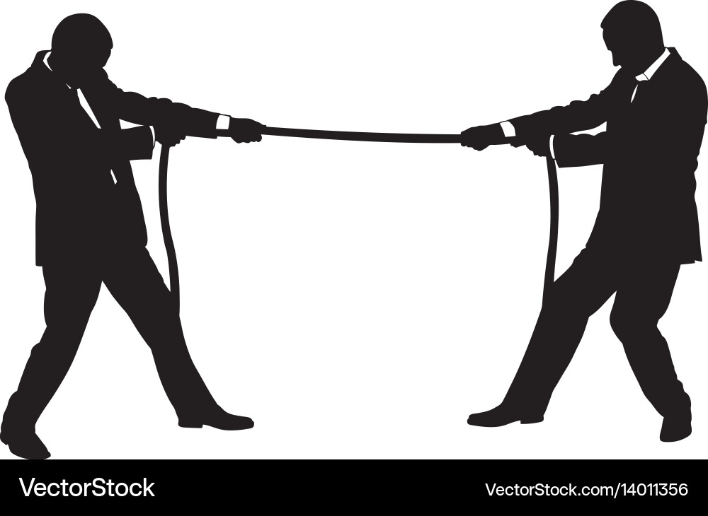 Men pulling on rope Royalty Free Vector Image - VectorStock