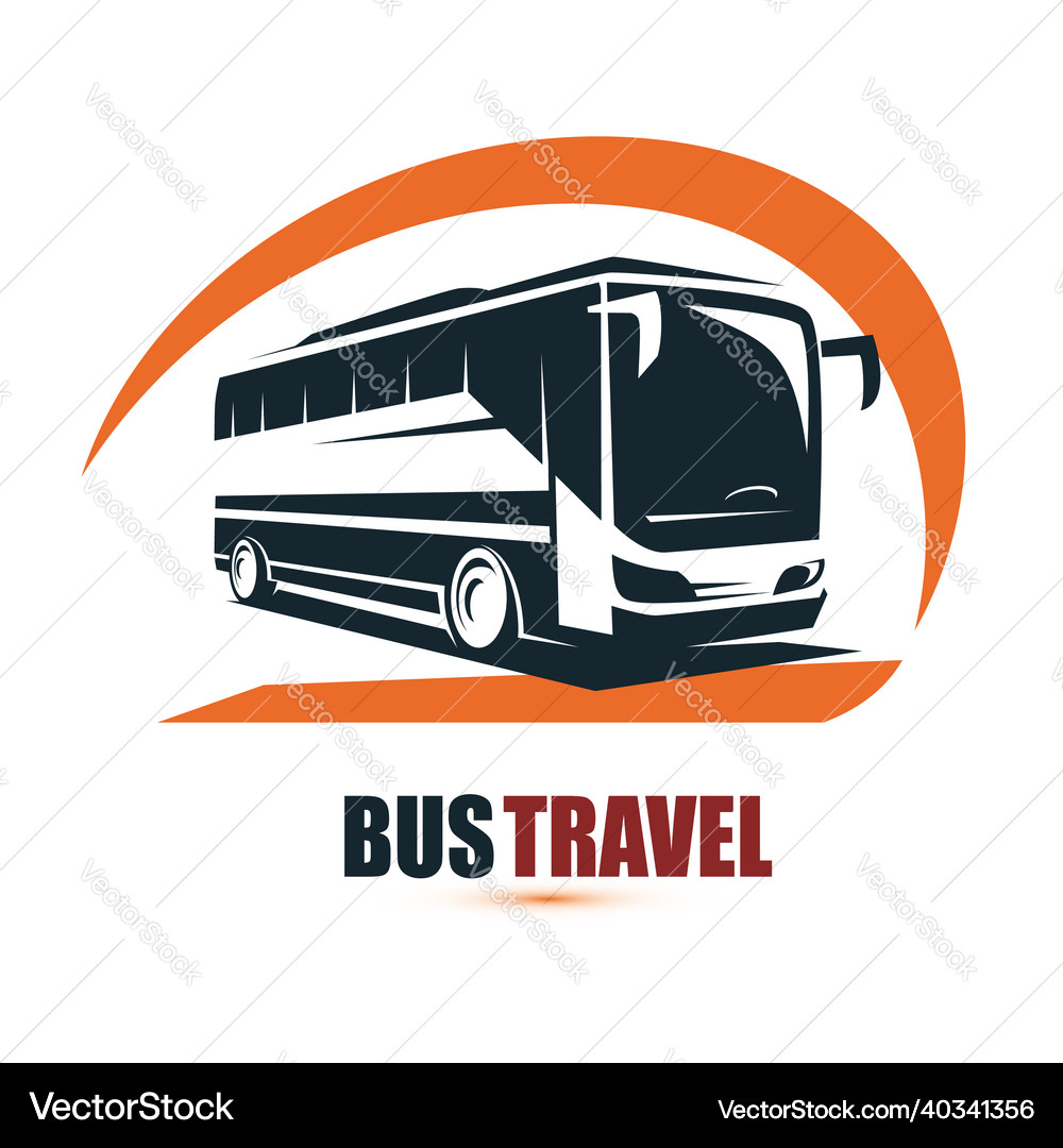 Modern tour bus symbol stylized icon for logo Vector Image