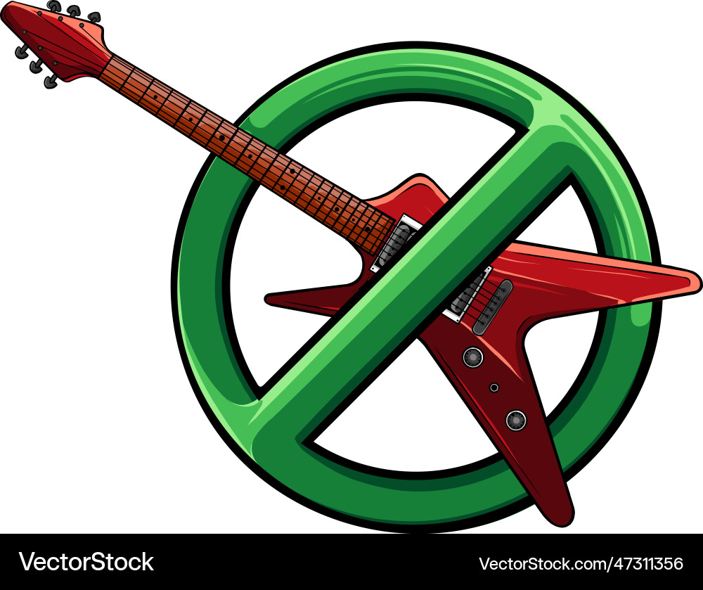 No electric guitar sign on white background Vector Image