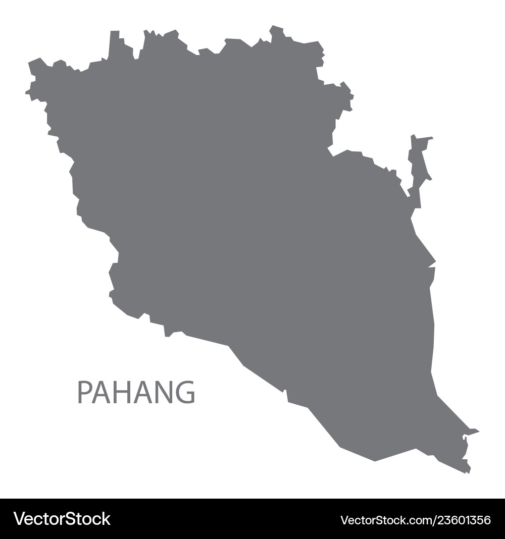 Pahang malaysia map grey Royalty Free Vector Image
