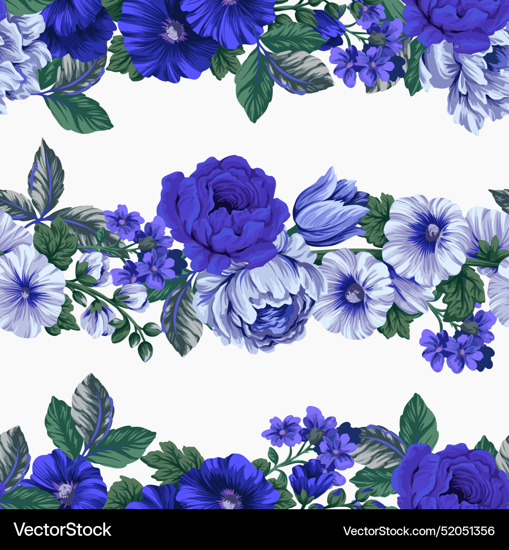 Seamless pattern with mallows and other flowers Vector Image