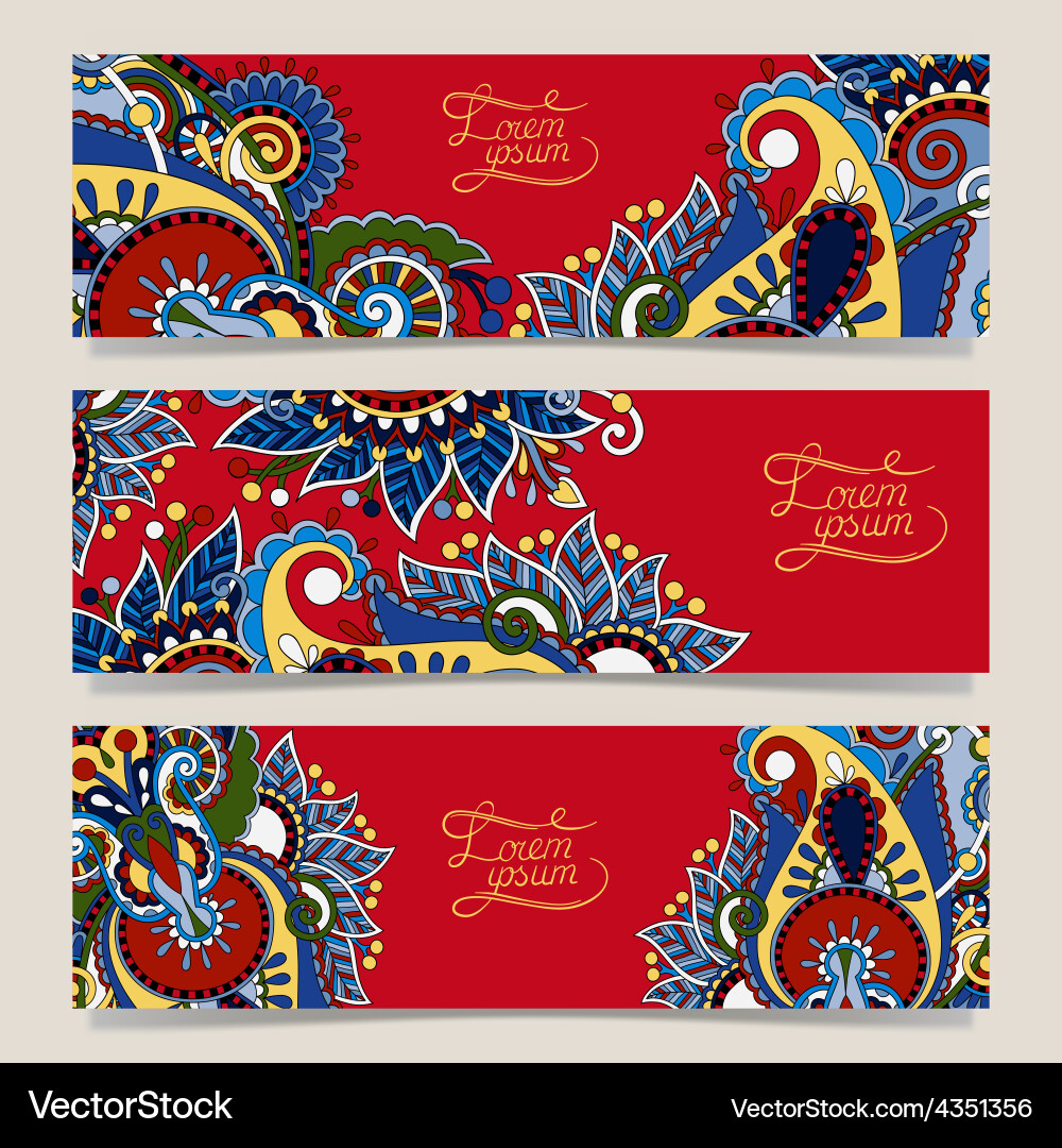 Set three red horizontal banners Royalty Free Vector Image