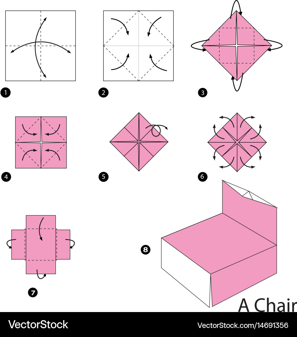 Step by instructions how to make origami Vector Image