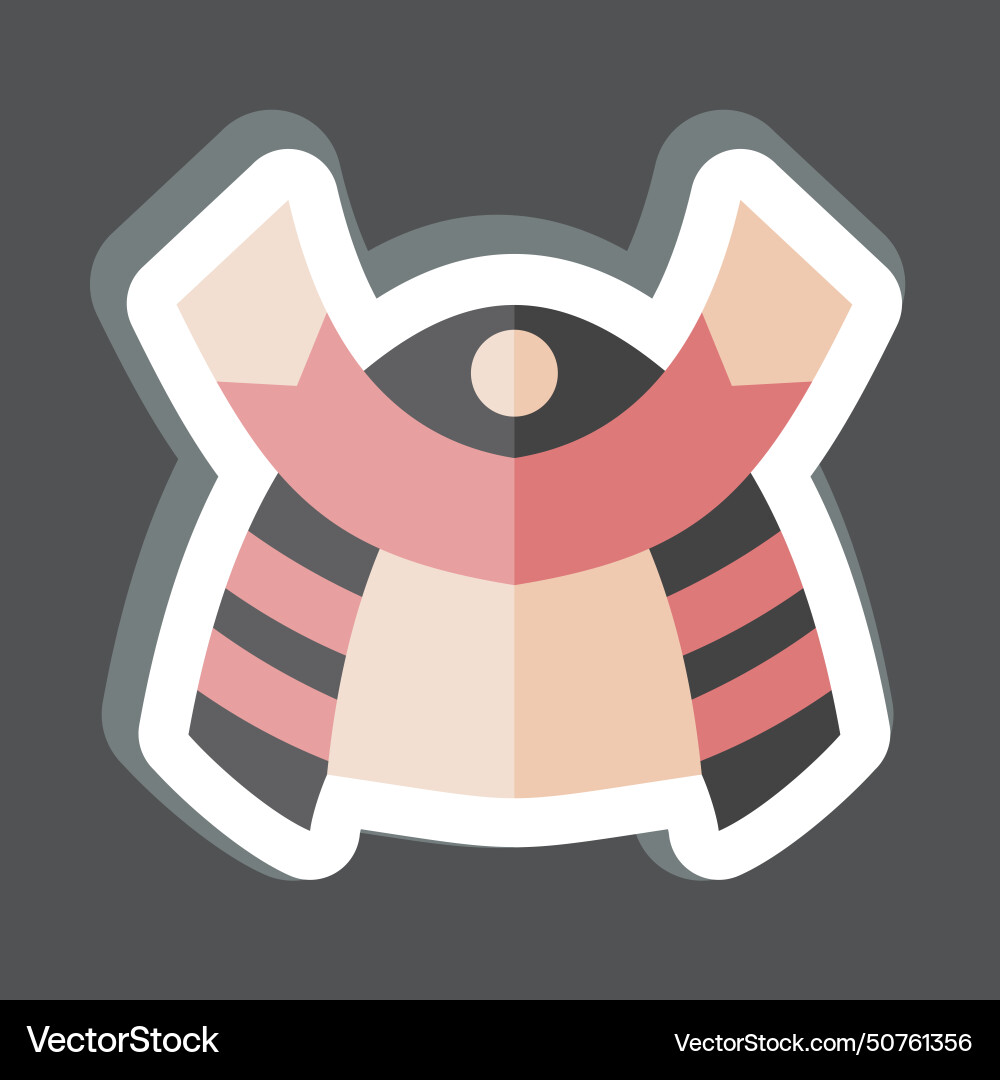 Sticker samurai related to japan symbol simple Vector Image