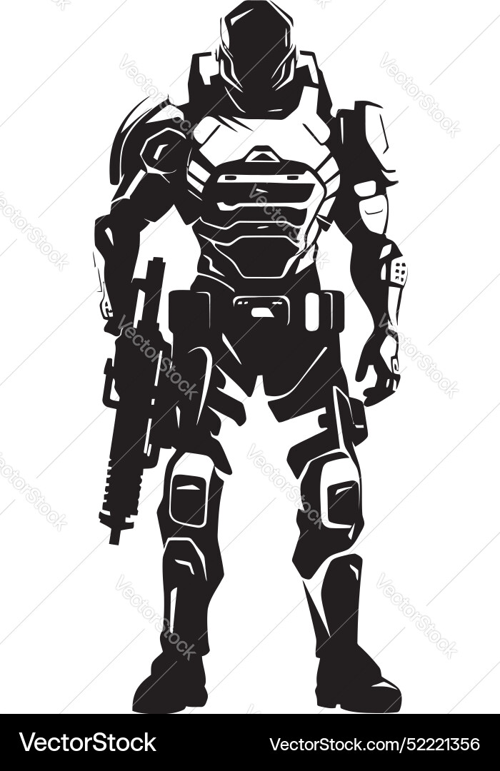 Techtrooper futuristic weapon emblem cyberguard Vector Image