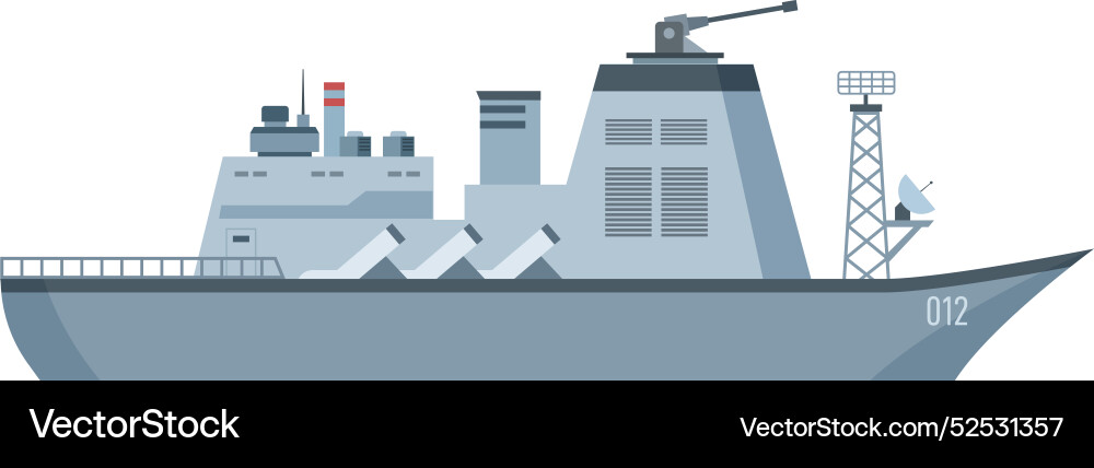 Armed ship icon color battleship nautical Vector Image