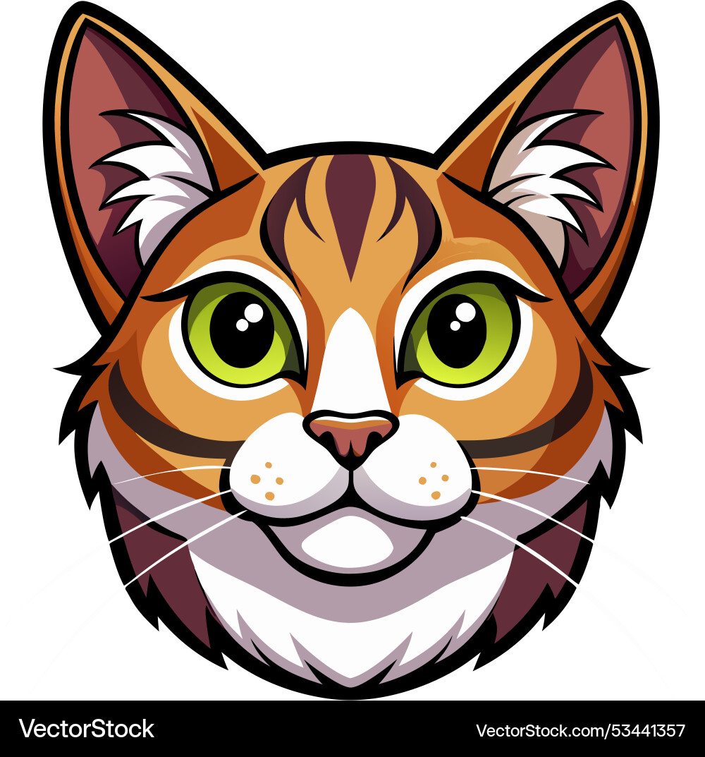 Cat logo head Royalty Free Vector Image - VectorStock