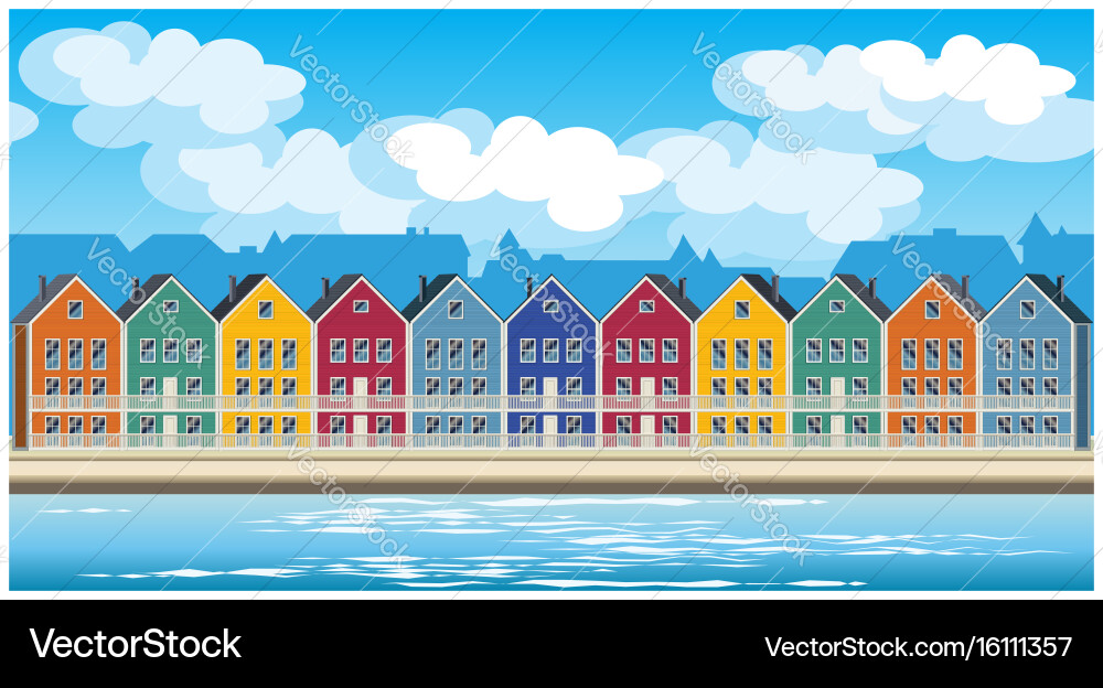 Colorful houses Royalty Free Vector Image - VectorStock